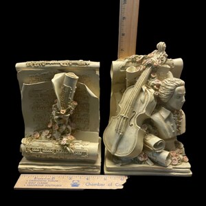 Vintage Pair Bookends Victorian Renaissance Symphony Figi Graphics Bust ...