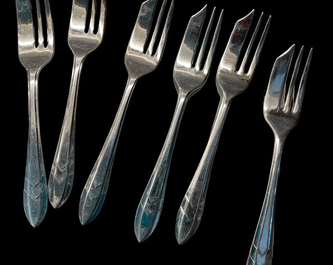 Vintage Sheffield Pastry Dessert Forks England Silverplate EPNS Set of ...