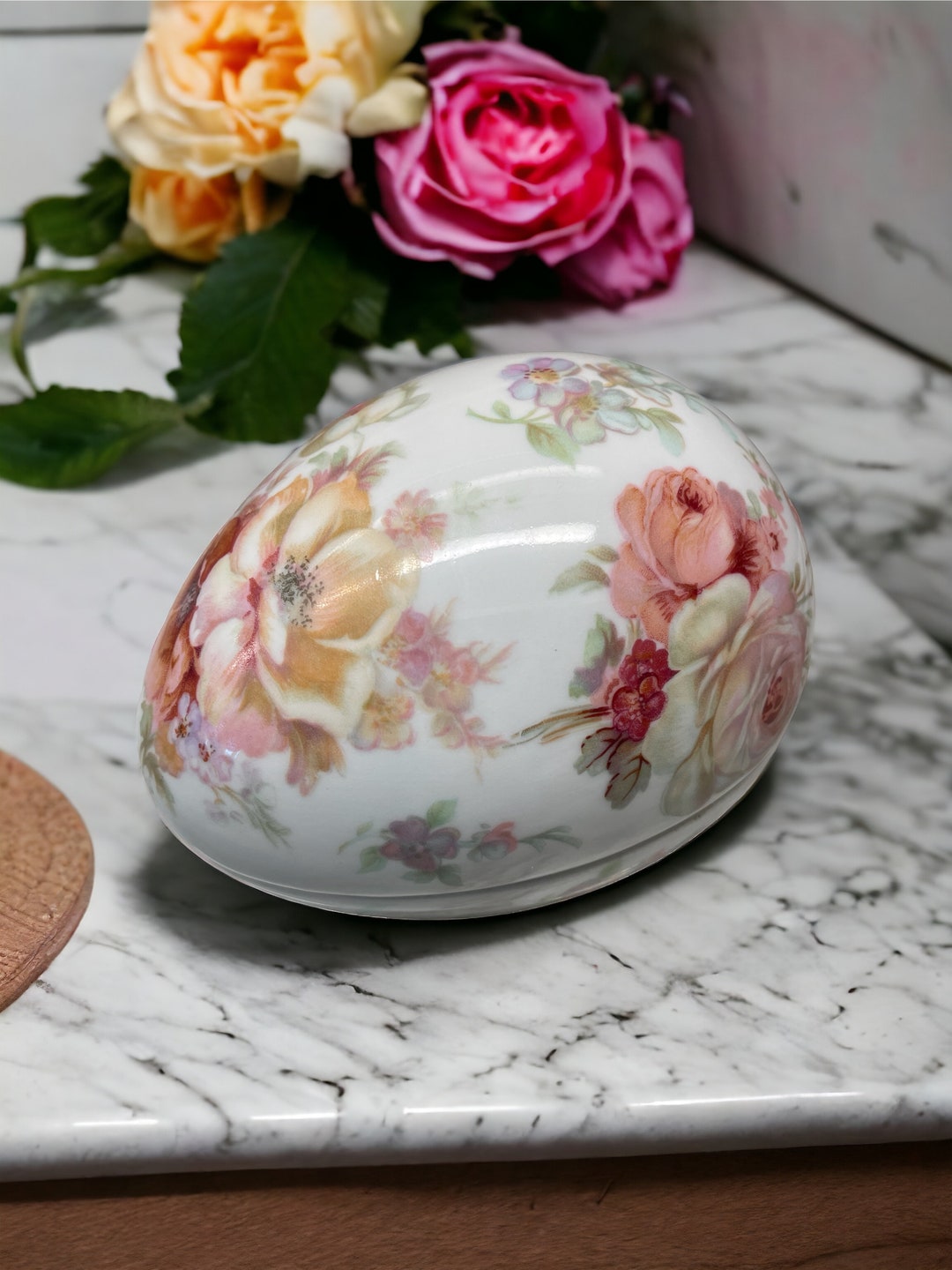 Vintage Porzellan Made in West Germany- Porcelain Egg Trinket Box ...