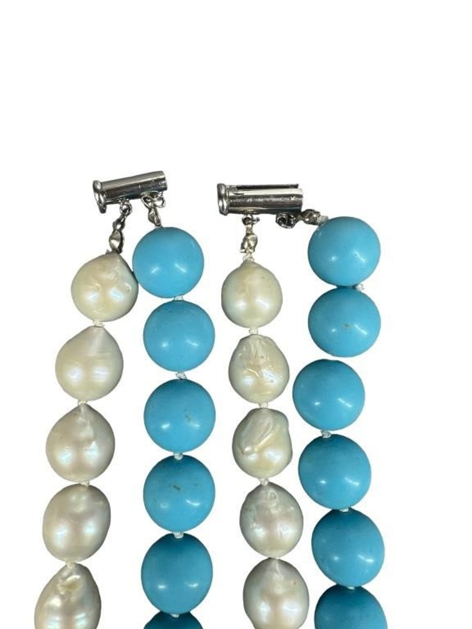 Vintage Simulated /turquoise Blue Pearl Bead and Fresh Water Pearl ...