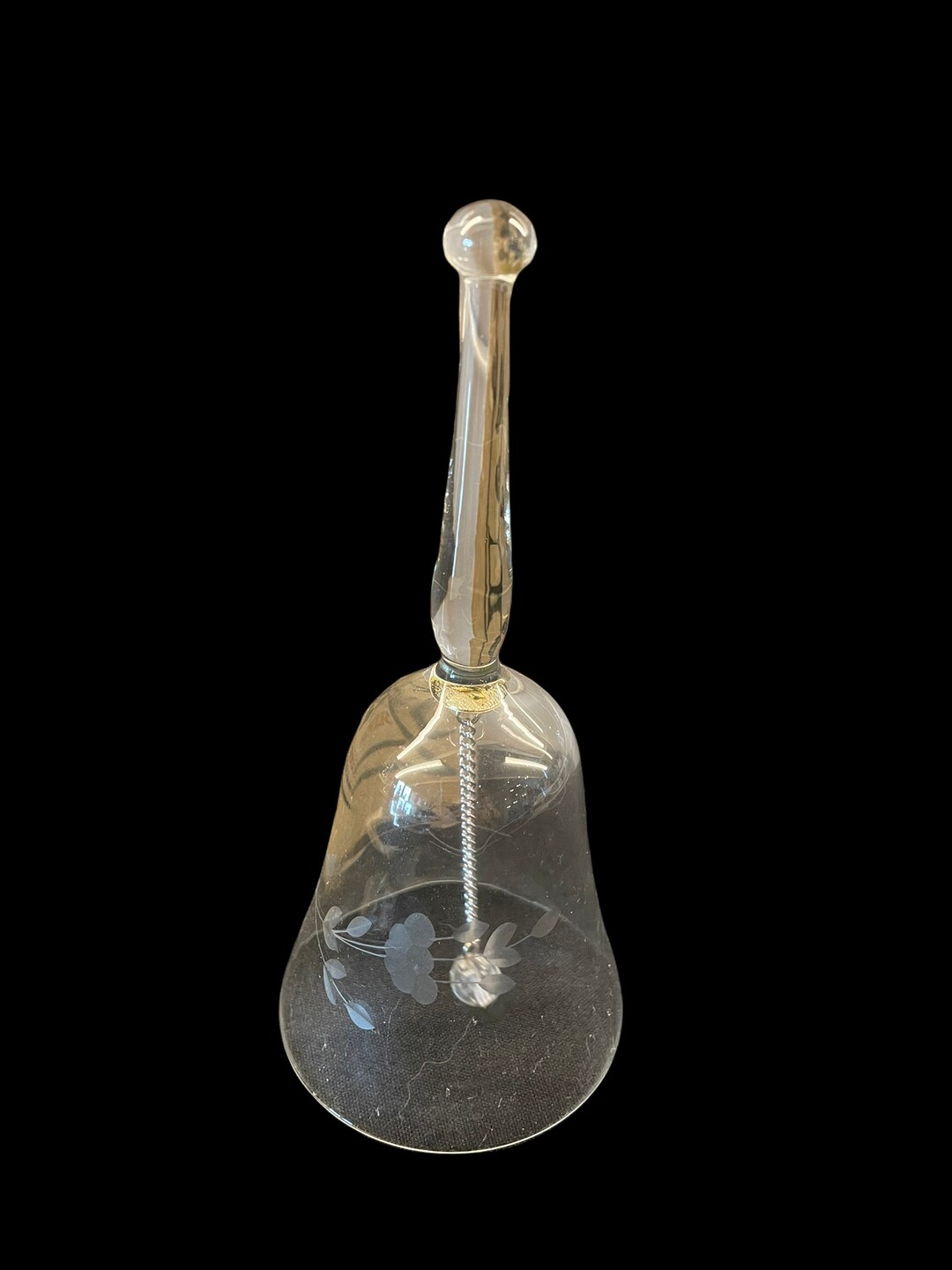 Vintage Clear Glass Delicate Crystal Cut Glass Bell, Home Decor ...