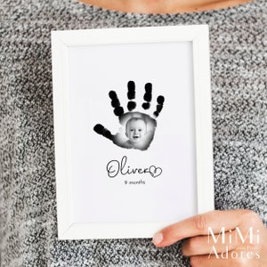 Personalised Baby Handprint Photo Keepsake | Baby Handprint Inkless Kit ...