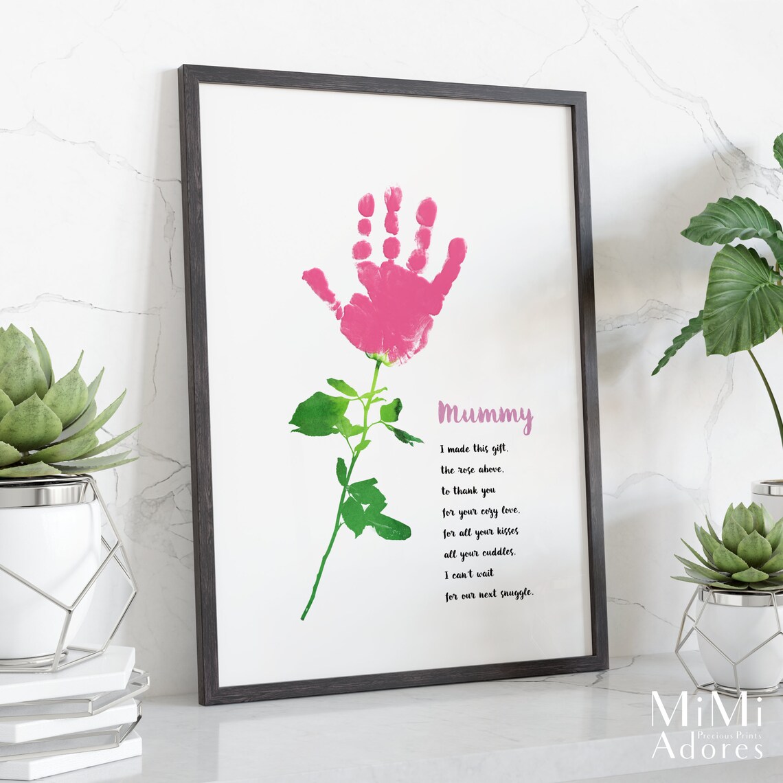 Flower Handprint Art Craft Mummy Handprint Poem Hand Art - Etsy