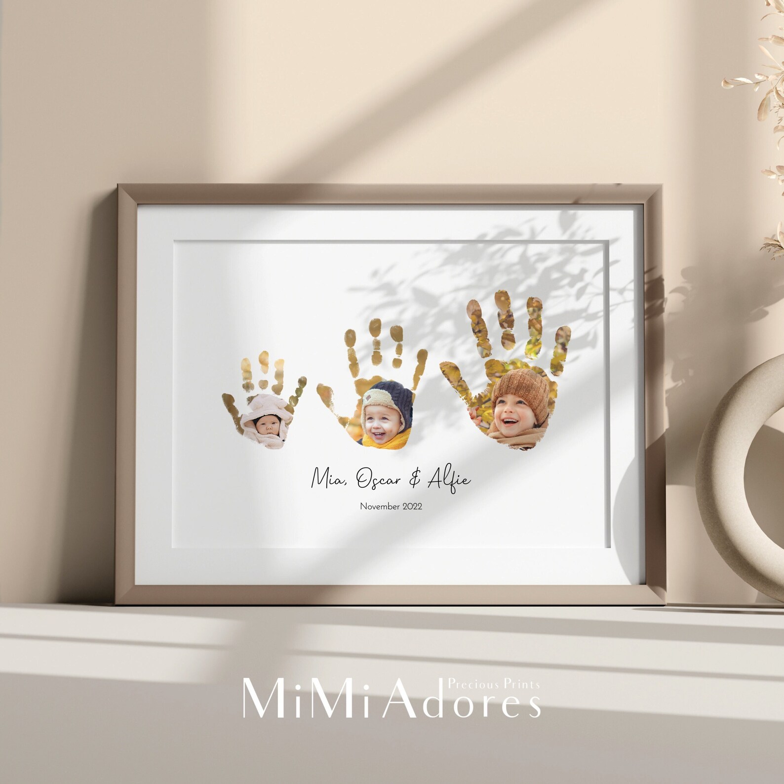 DIGITAL Sibling Handprint Art | Mommy Gift | Grandparent's Gift ...