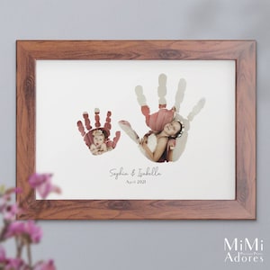 Sibling Handprint Art | Mommy Gift | Grandparent's Gift | Personalised ...