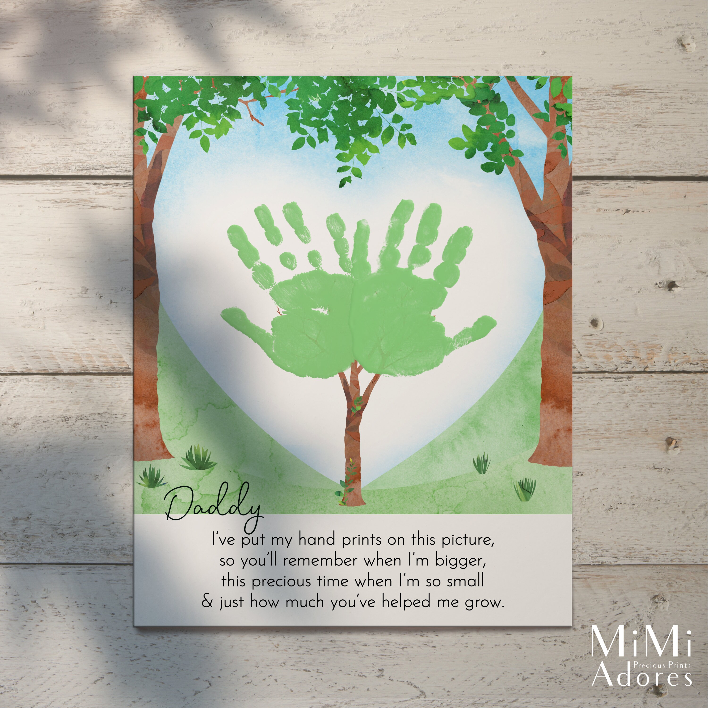Daddy Handprint Poem Tree Handprint Art Craft Fathers Day - Etsy