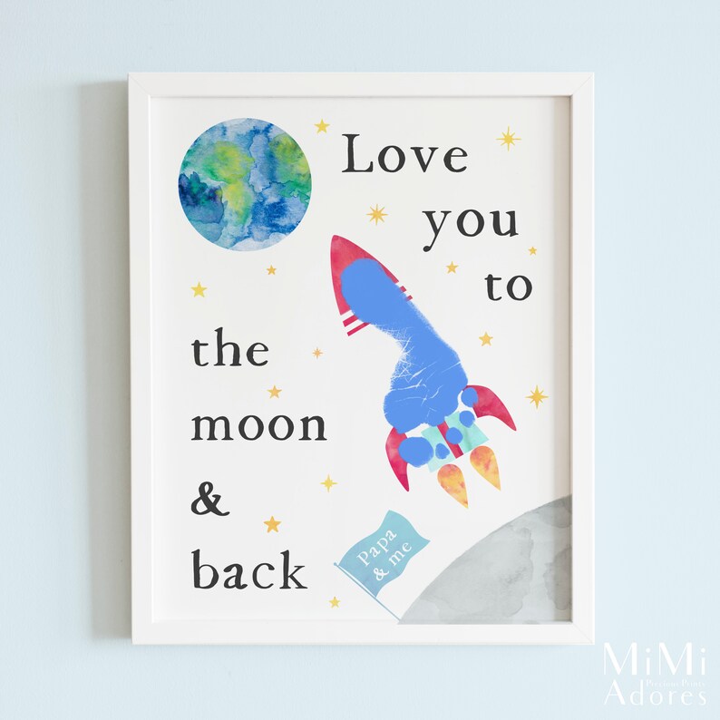 Papa Footprint Craft | Fathers Day Printable for Papa | Love You to the ...