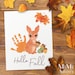 Hello Fall Squirrel Footprint Art Craft | Instant Download | Autumn ...