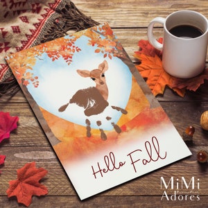 Hello Fall Deer Handprint Art Craft | Instant Download | Autumn Fall ...