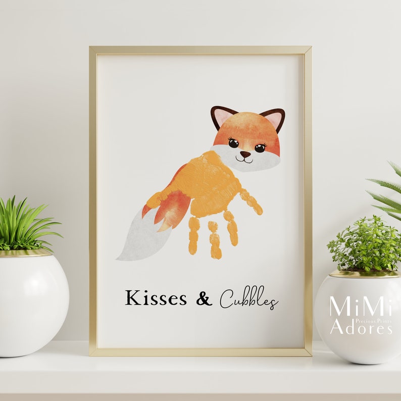 Fox Handprint Printable Kids Handprint Activity Craft - Etsy