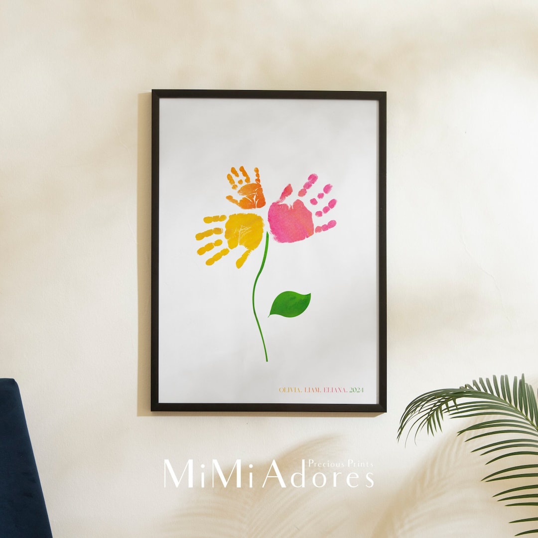 Flower Handprint Art Keepsake | Hand Print Art | Family Hand Print Kit ...
