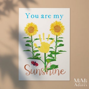 Printable | You Are My Sunshine Handprint Art Craft | Gift for Mom Mum ...