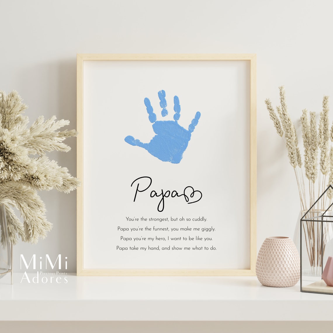 Papa Handprint Poem Fathers Day Birthday Papa Poem - Etsy