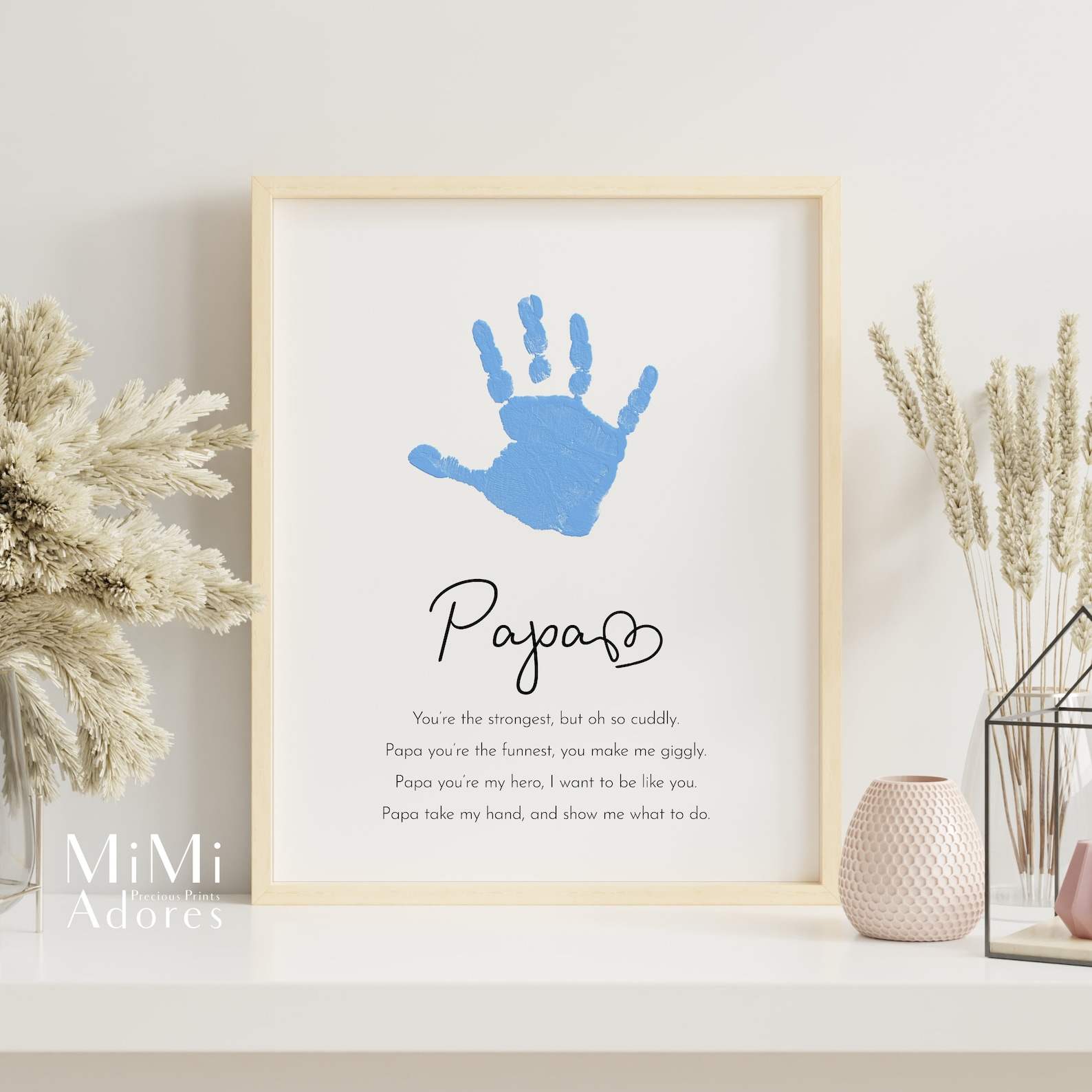 Papa Handprint Poem Fathers Day Birthday Papa Poem - Etsy