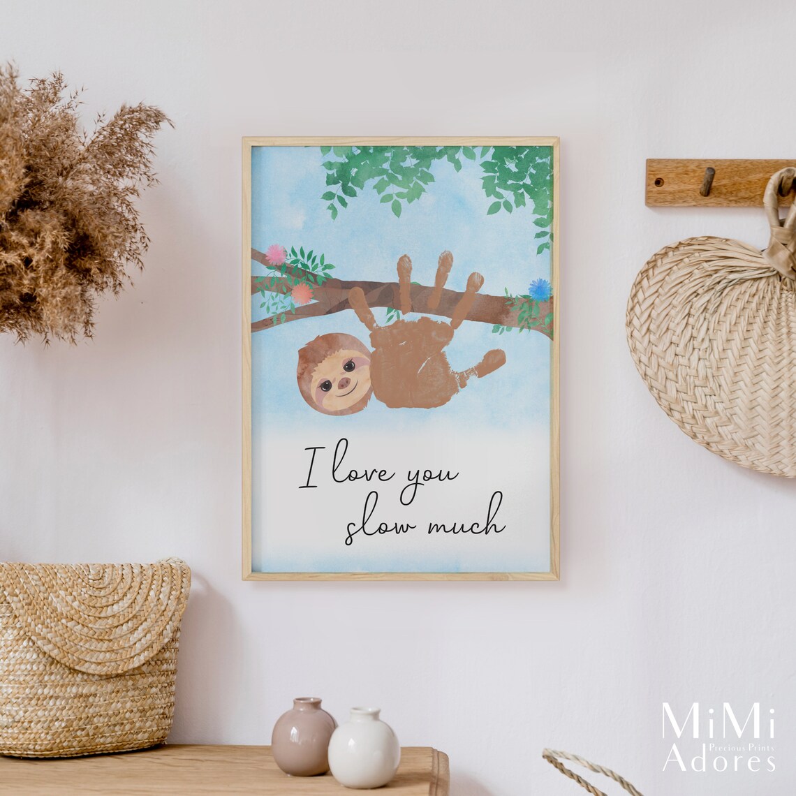Sloth Handprint Printable Kids Baby Handprint Craft - Etsy