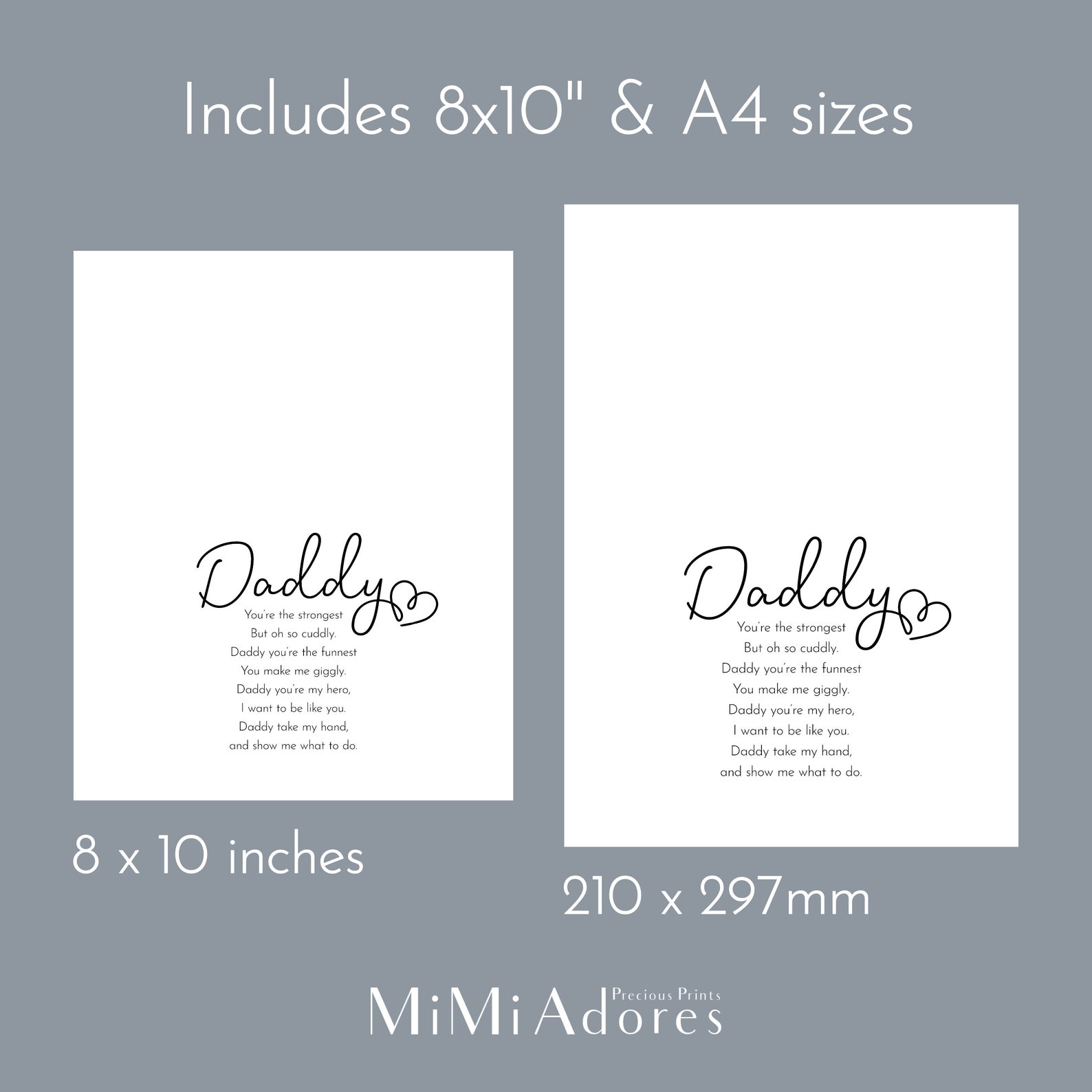 Daddy Handprint Poem | Fathers Day Birthday | Daddy Dad Poem Printable ...