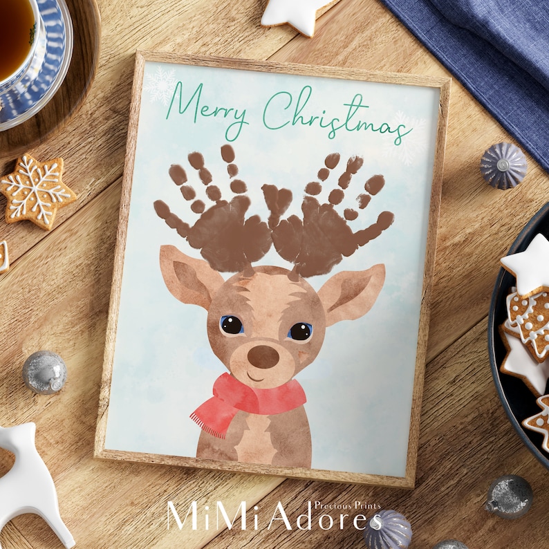 Christmas Xmas Handprint Art Craft | Merry Christmas Reindeer | | Baby ...