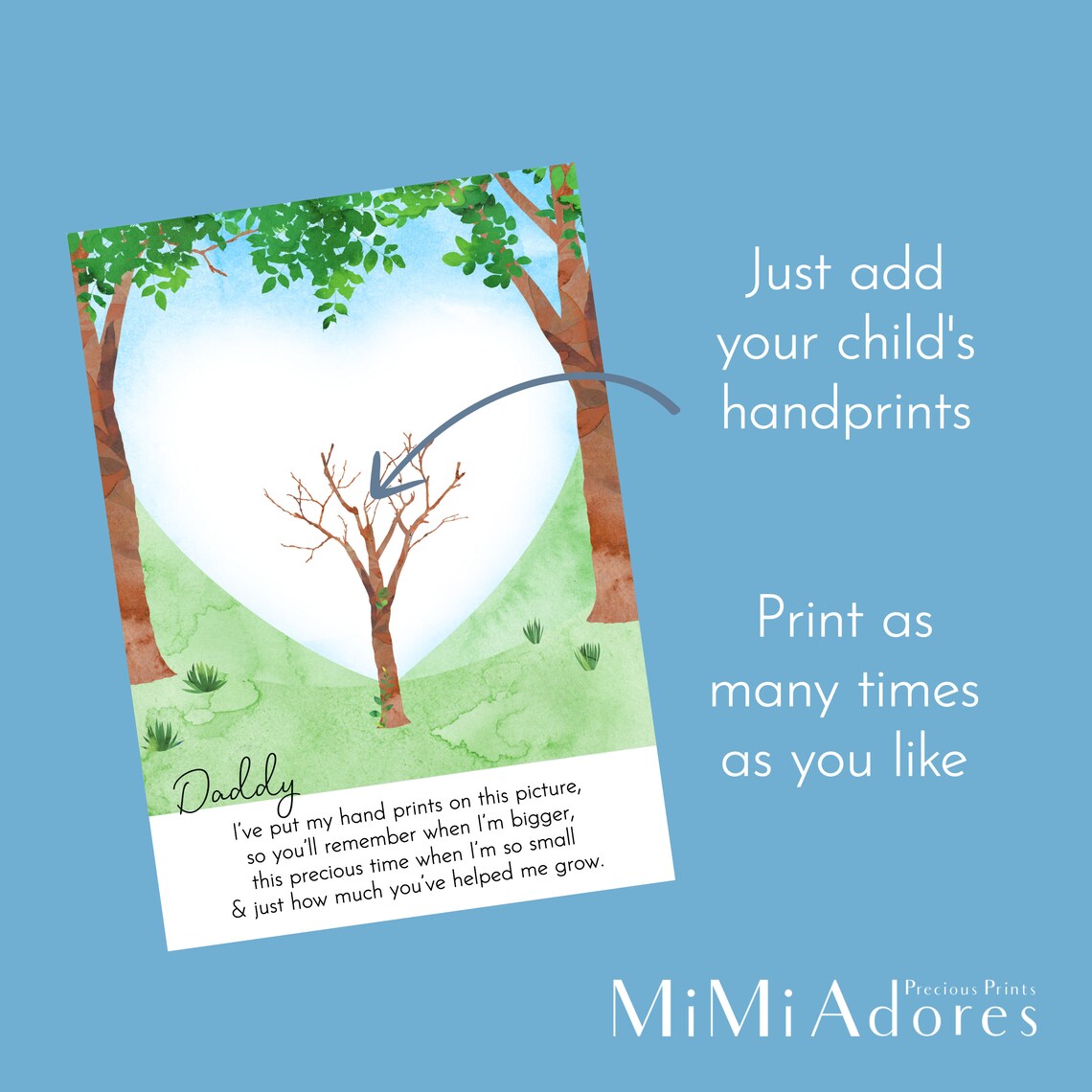 Daddy Handprint Poem Tree Handprint Art Craft Fathers Day - Etsy