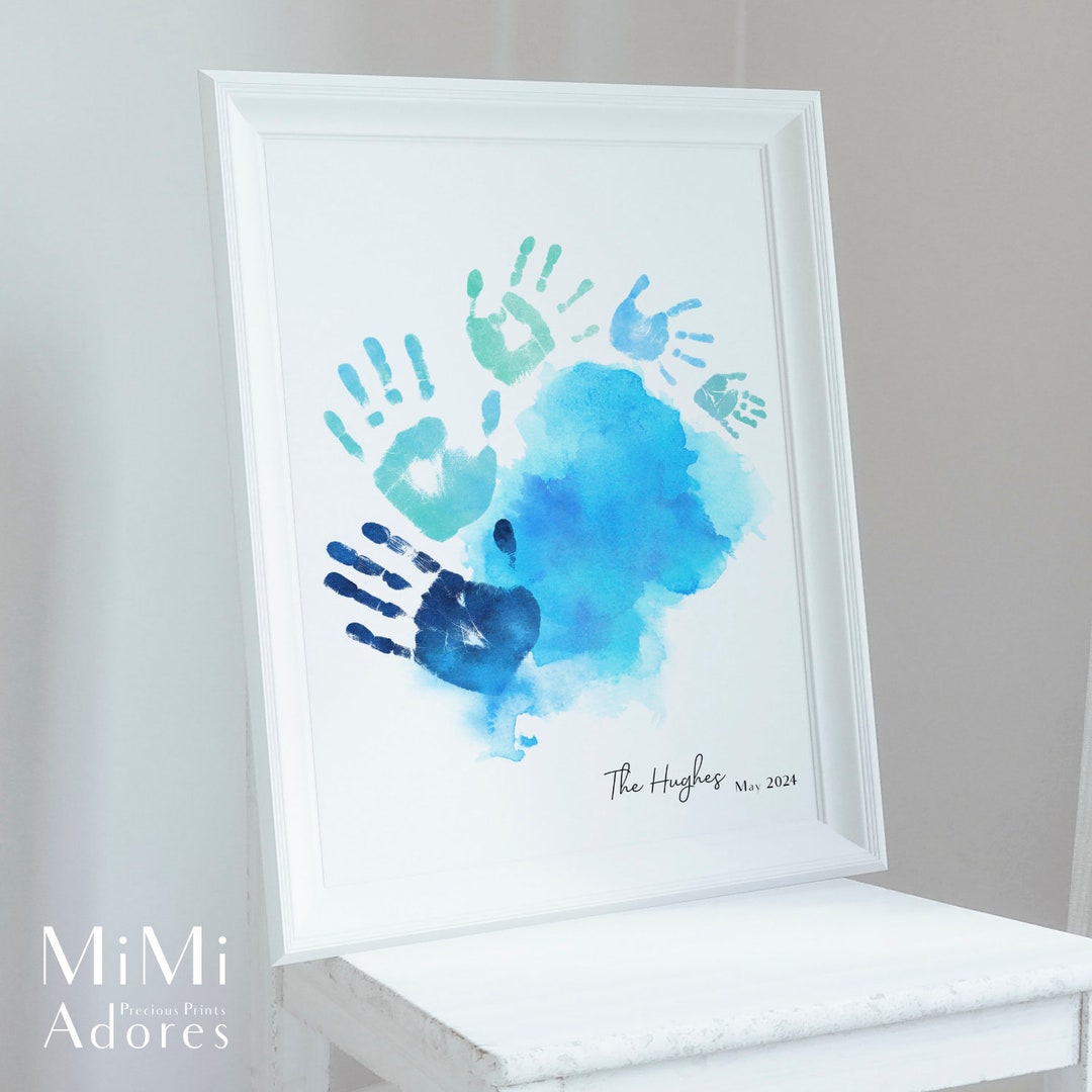 Personalised Family Handprint Art | Customised Family Hand Print ...