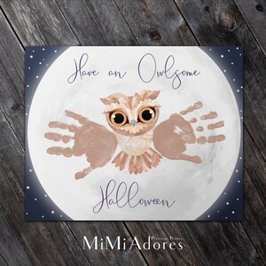 Cute Halloween Owl Handprint Craft | Baby Toddler Halloween Art ...