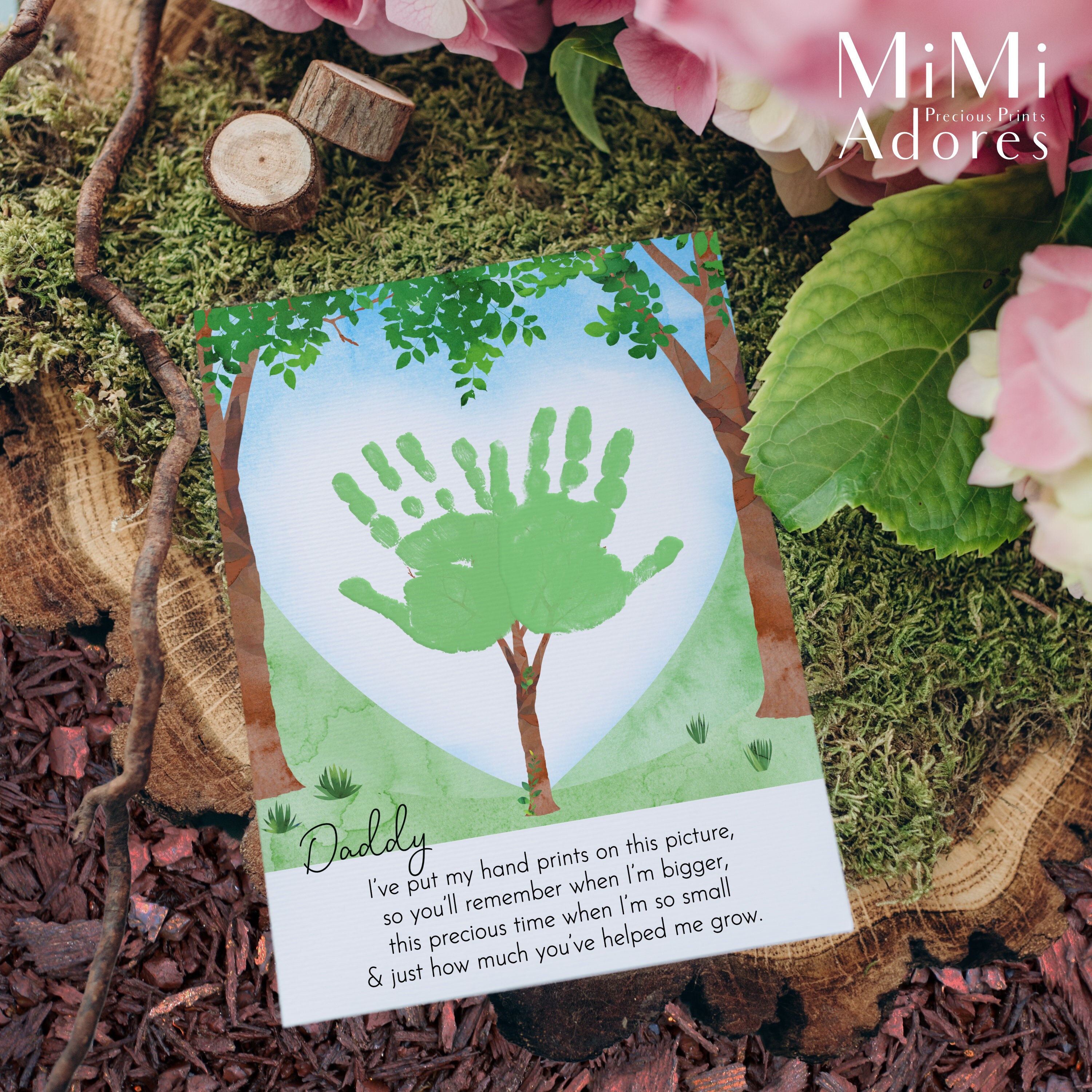 Daddy Handprint Poem | Tree Handprint Art Craft | Fathers Day Birthday ...