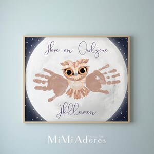 Cute Halloween Owl Handprint Craft | Baby Toddler Halloween Art ...