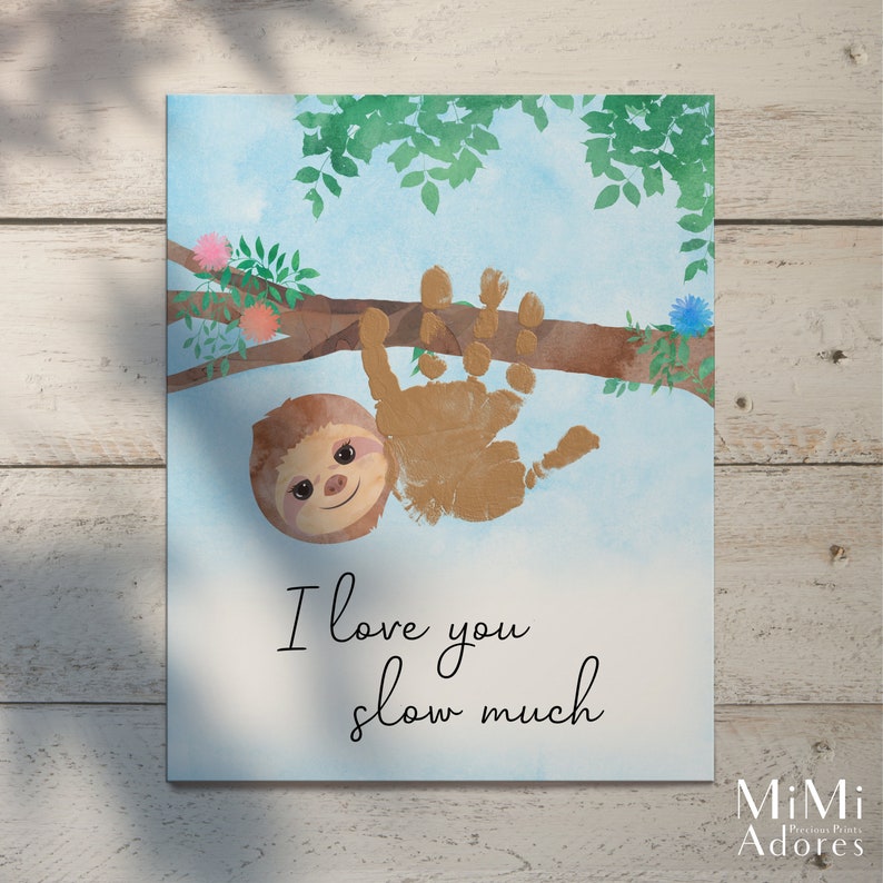 Sloth Handprint Printable Kids Baby Handprint Craft - Etsy