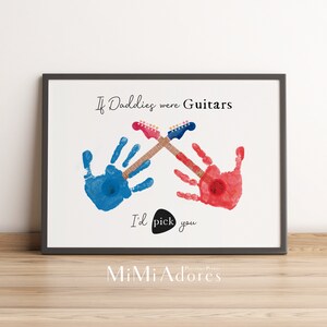Printable Guitar Handprint Art Craft | Fathers Day Daddy | Kids Baby ...