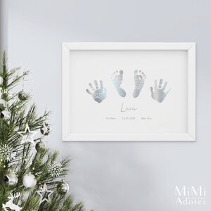 Real Foil Baby Handprint Footprint Art | Made From Baby's Actual Prints ...