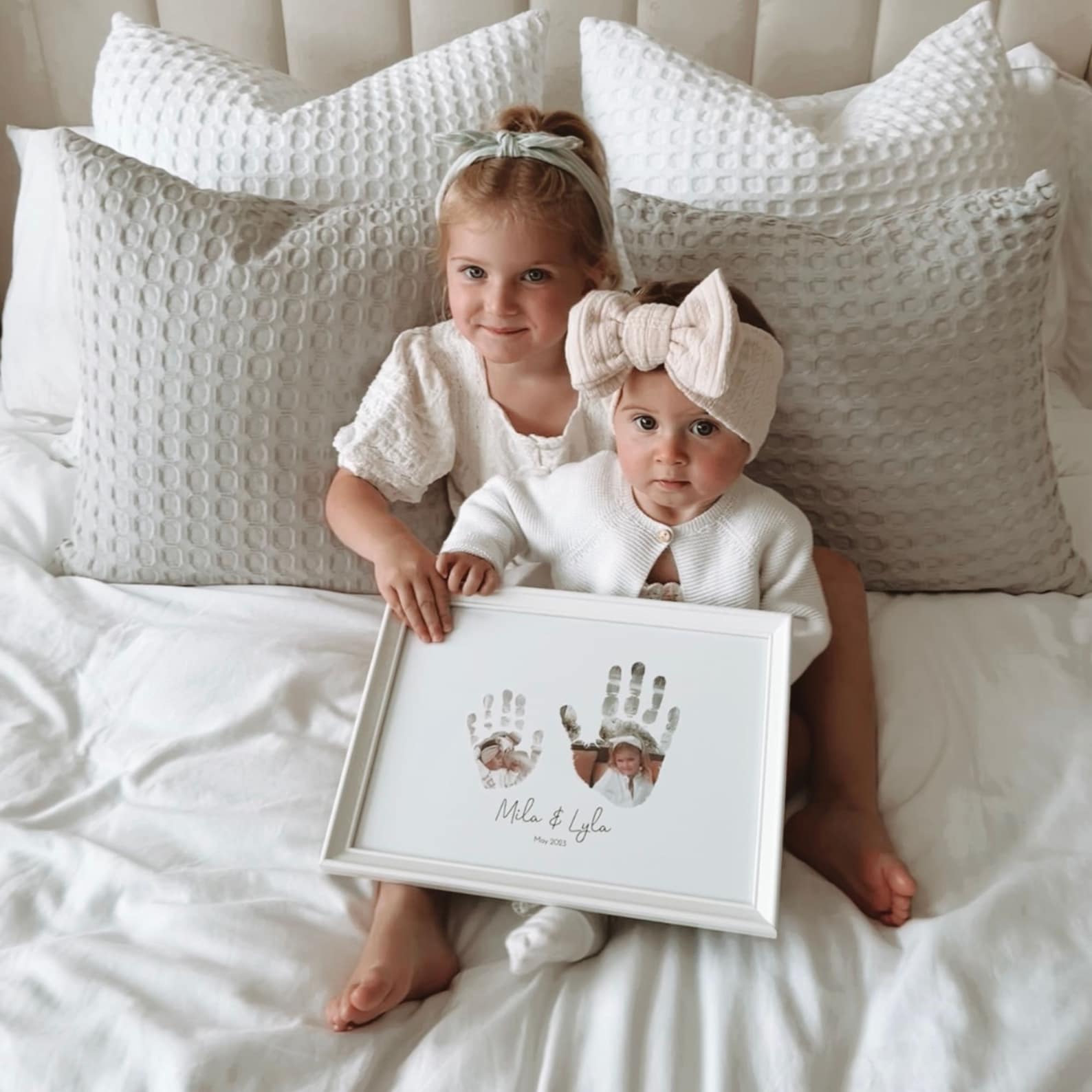 Sibling Keepsake Handprint Art | Personalised Hand Prints ...