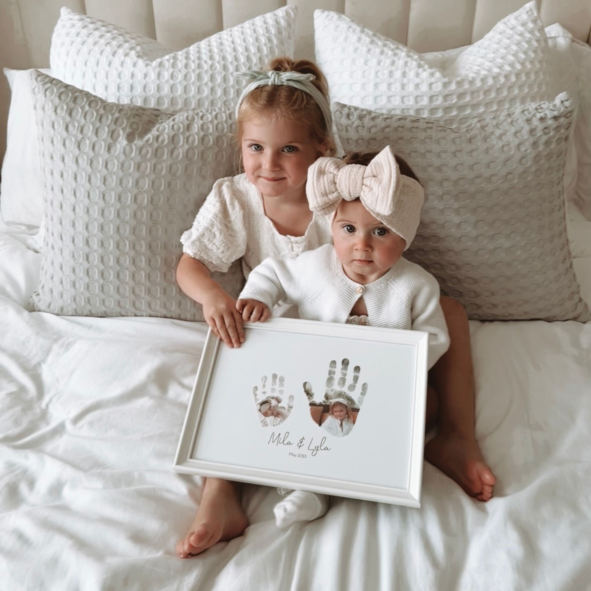 Sibling Keepsake Handprint Art | Personalised Hand Prints ...