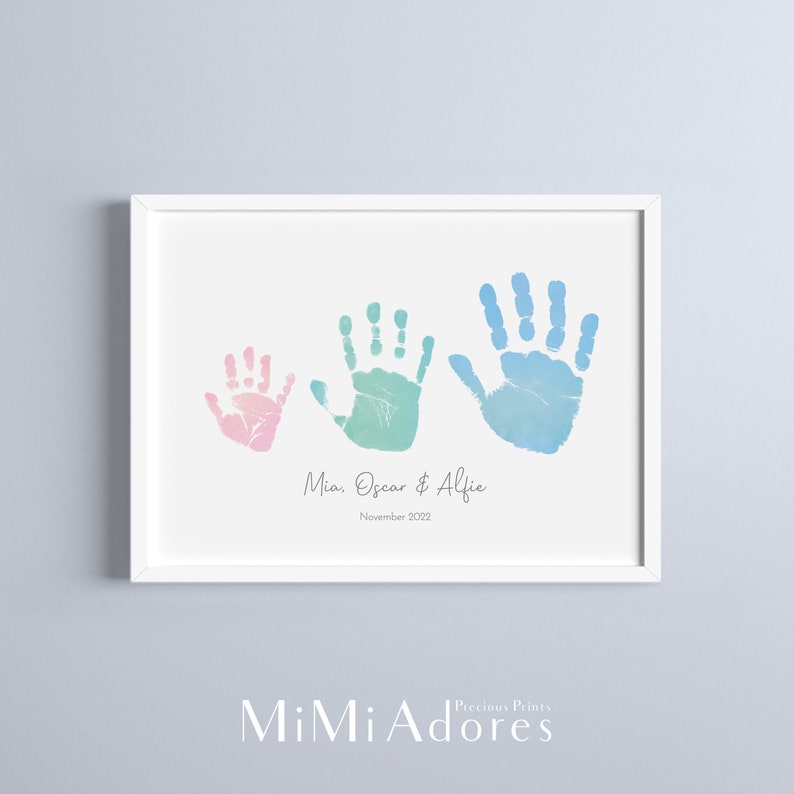 Handprint Gift Personalised Family Print Handprint Art - Etsy