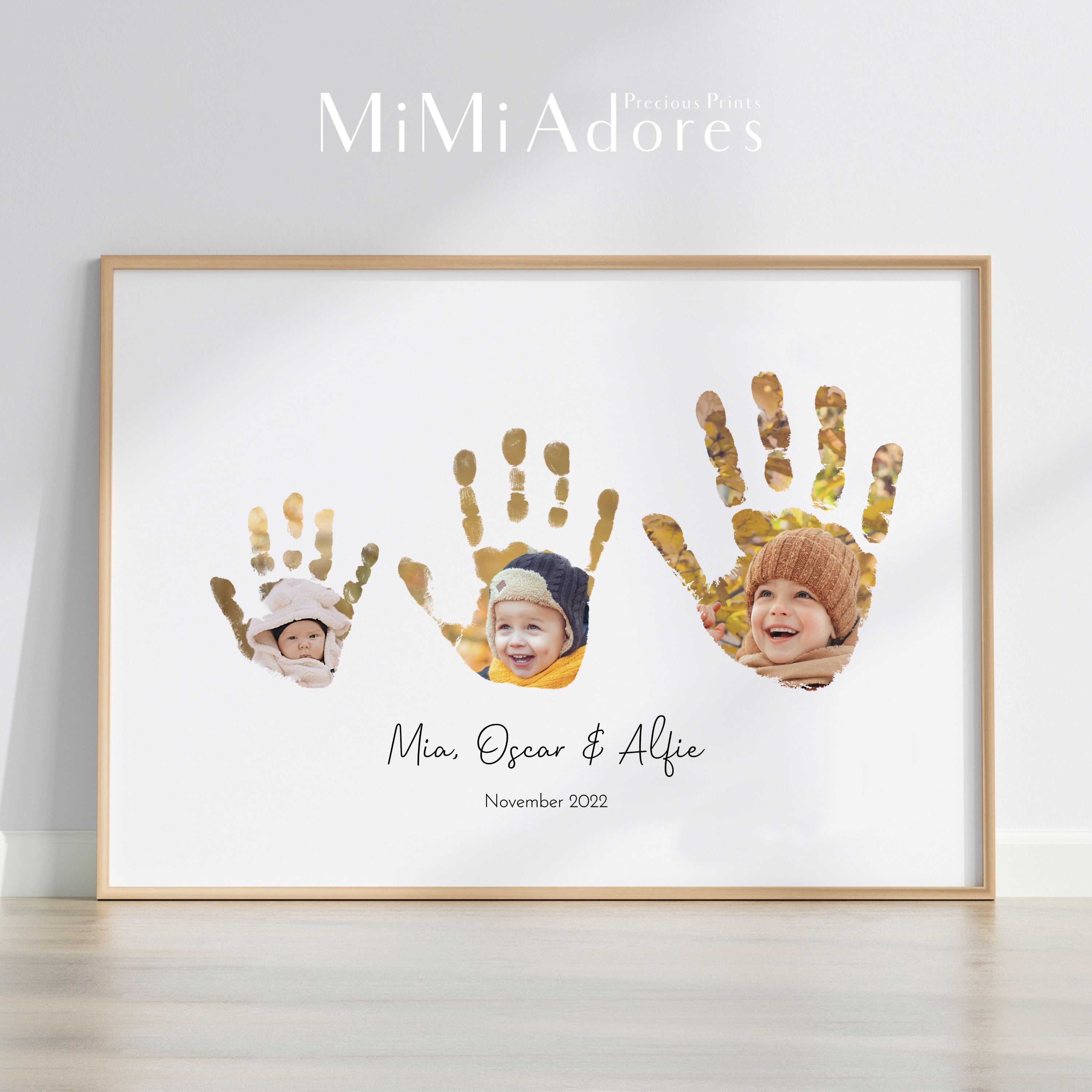 DIGITAL Sibling Handprint Art | Mommy Gift | Grandparent's Gift ...