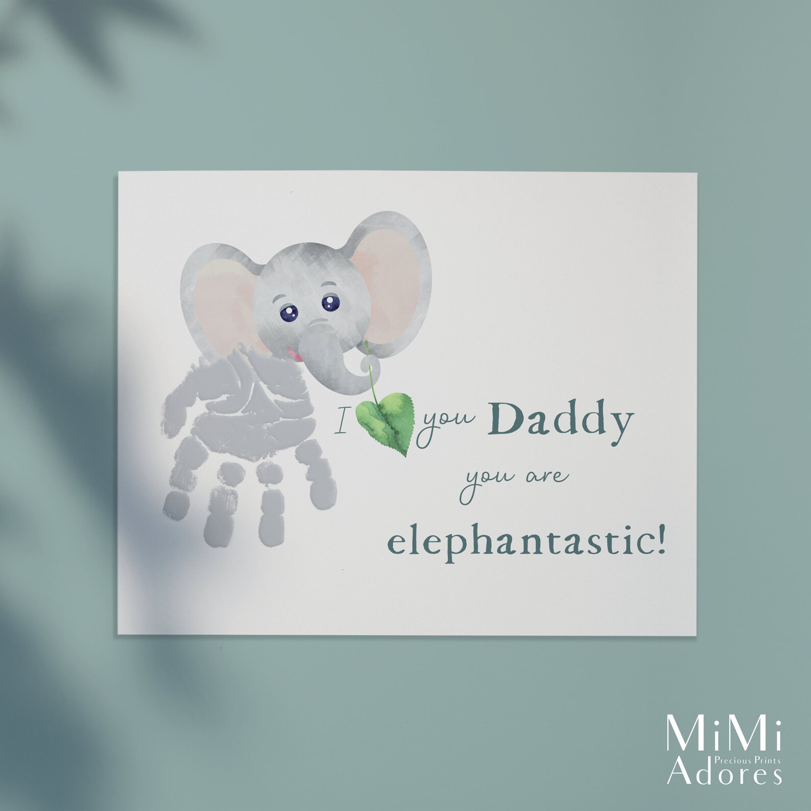 Elephant Handprint Art Craft Father's Day Daddy Dad - Etsy