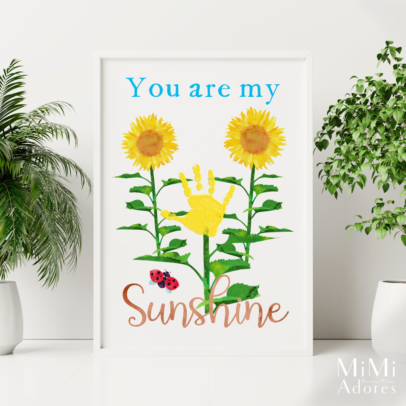 Printable | You Are My Sunshine Handprint Art Craft | Gift for Mom Mum ...