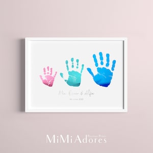 Foil Handprint Art With Inkless Kit | Siblings Handprint Keepsake ...