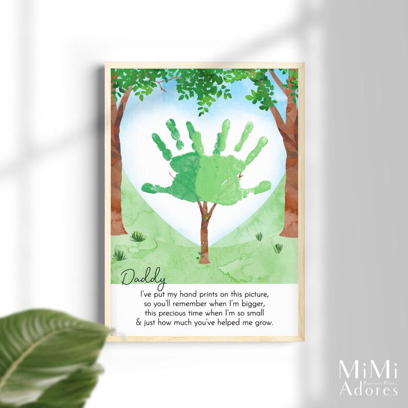 Daddy Handprint Poem Tree Handprint Art Craft Fathers Day - Etsy
