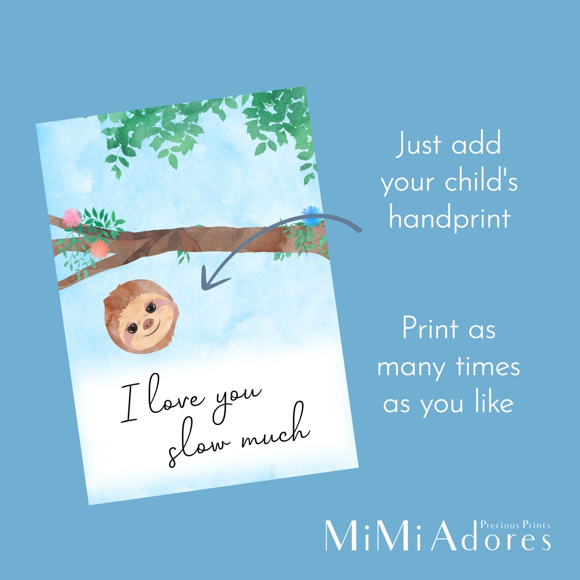 Sloth Handprint Printable Kids Baby Handprint Craft - Etsy