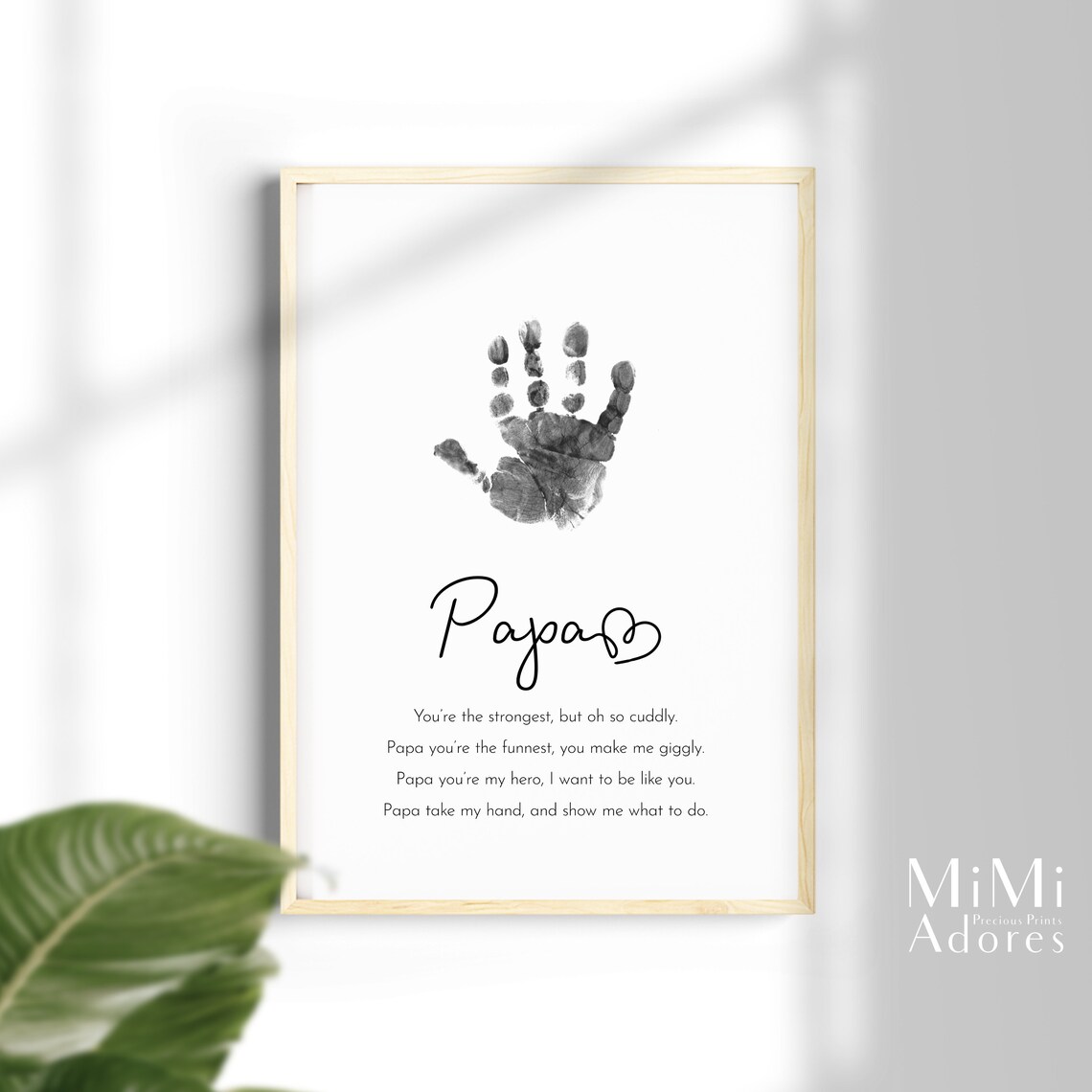 Papa Handprint Poem Fathers Day Birthday Papa Poem - Etsy