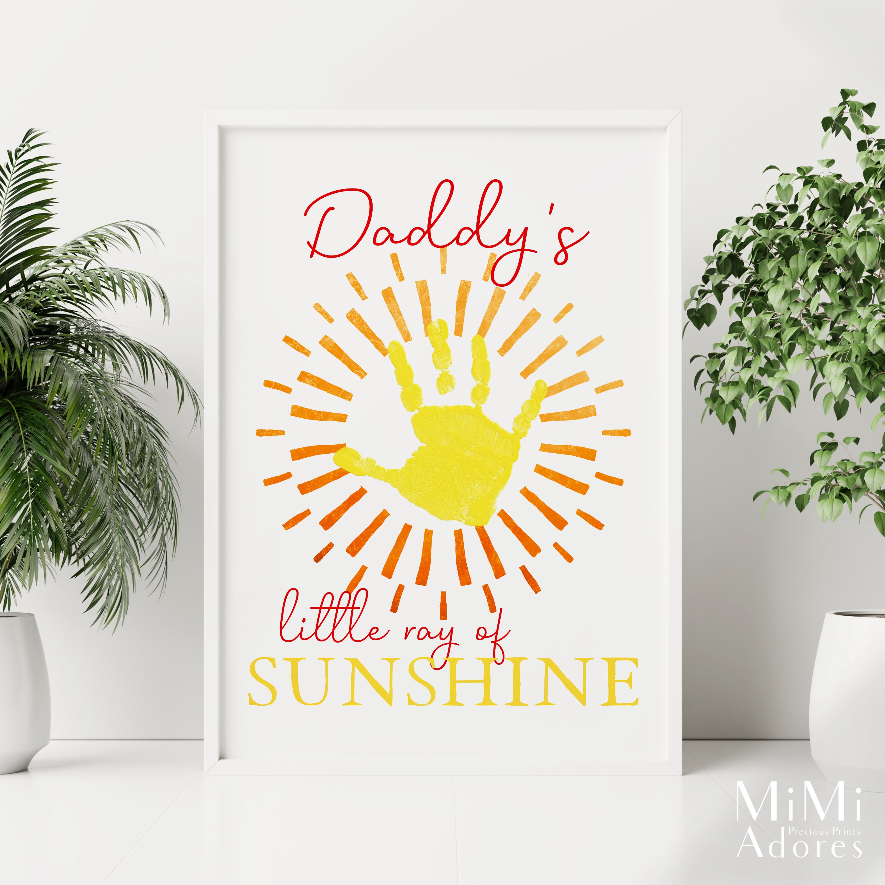 Sunshine Handprint Craft Fathers Day Craft Daddy Handprint - Etsy