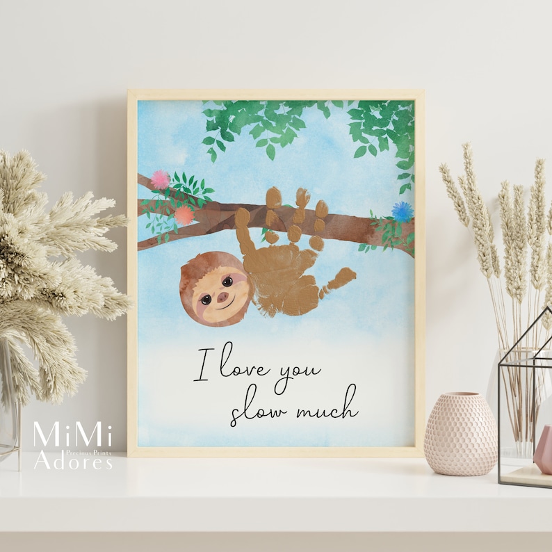 Sloth Handprint Printable Kids Baby Handprint Craft - Etsy
