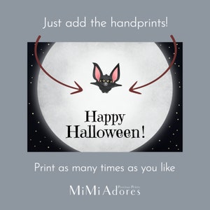 Bat Happy Halloween | Handprint Art Craft | Printable Halloween ...