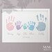 Handprint Gift Personalised Family Print Handprint Art Sibling Print ...