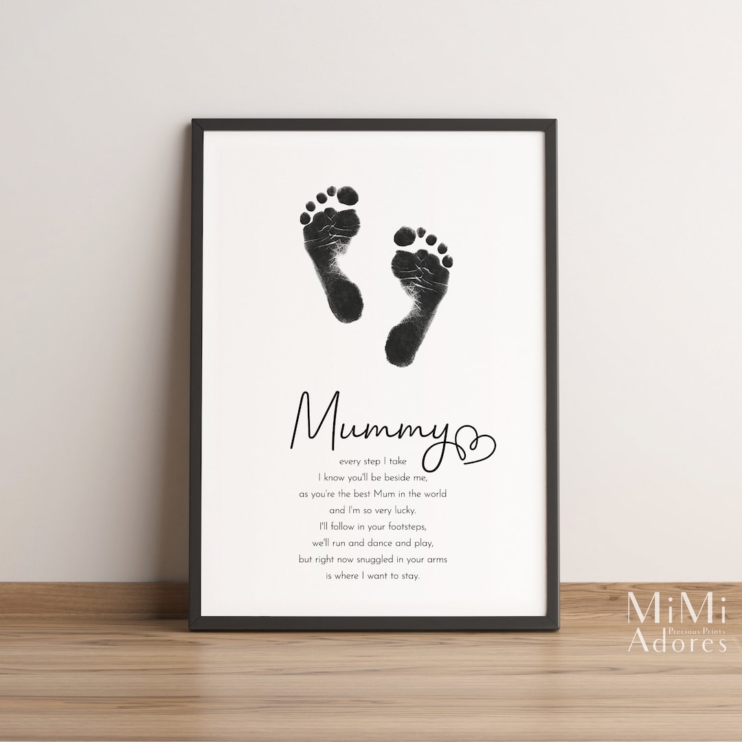 Mummy Footprint Poem | Following in Your Footsteps | Mothers Day ...