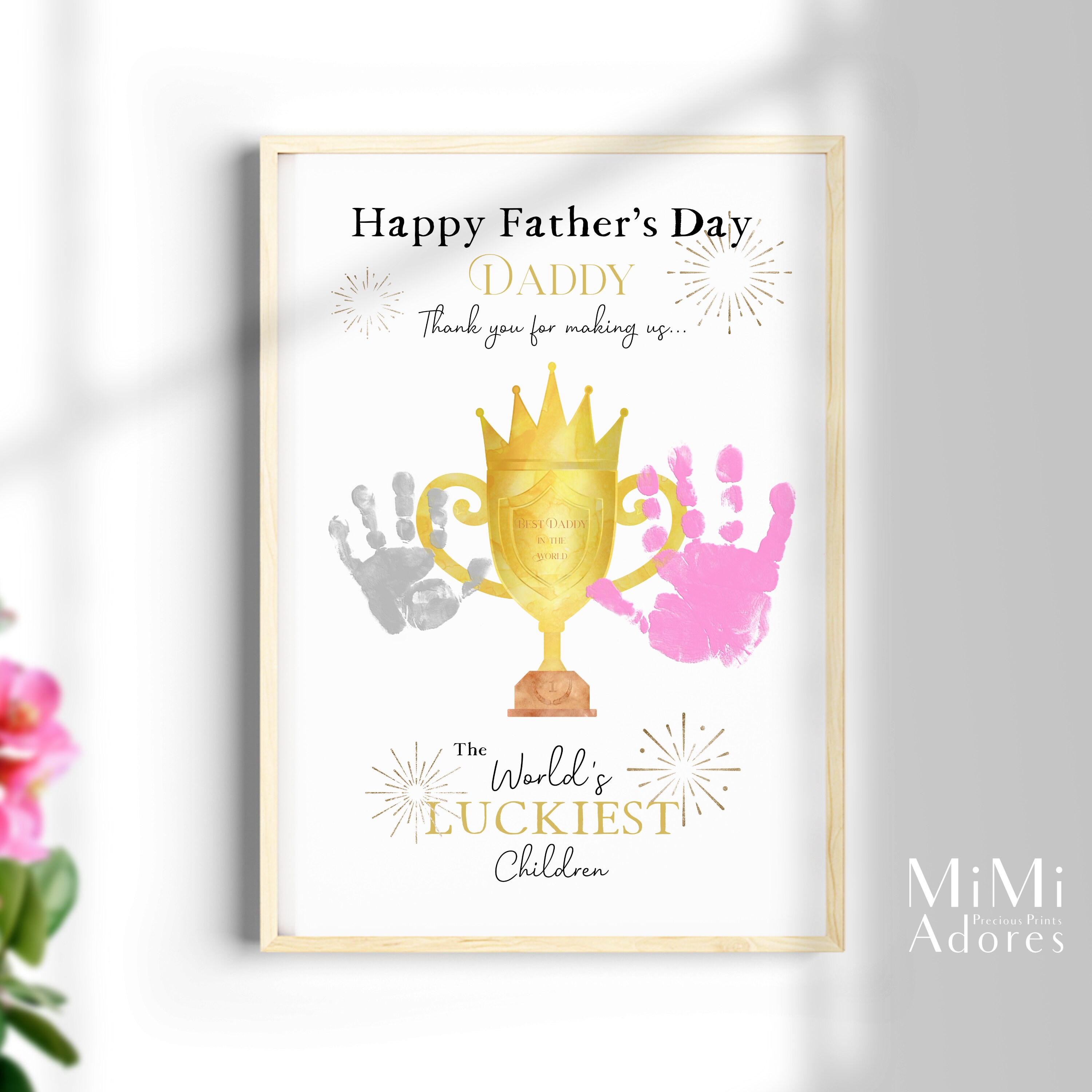 Father's Day Printable Craft Daddy Handprint Art Craft - Etsy