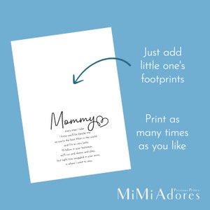 Mommy Footprint Poem | Following in Your Footsteps | Mothers Day ...