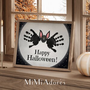 Bat Happy Halloween | Handprint Art Craft | Printable Halloween ...