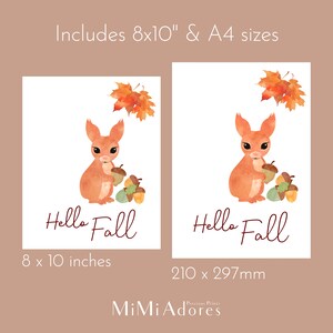Hello Fall Squirrel Footprint Art Craft | Instant Download | Autumn ...