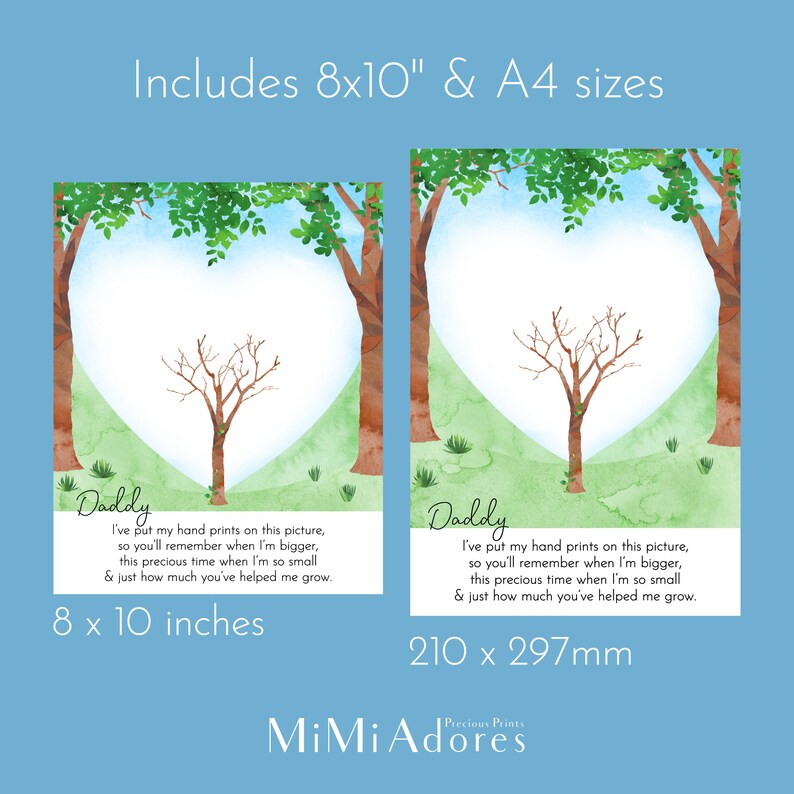 Daddy Handprint Poem Tree Handprint Art Craft Fathers Day - Etsy UK