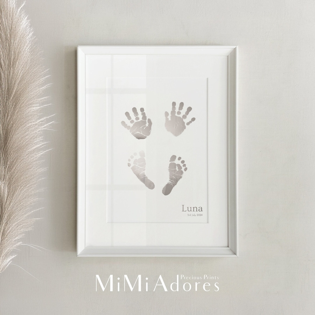 Real Foil Baby Handprint Footprint Art Baby Hand Foot Print Kit ...